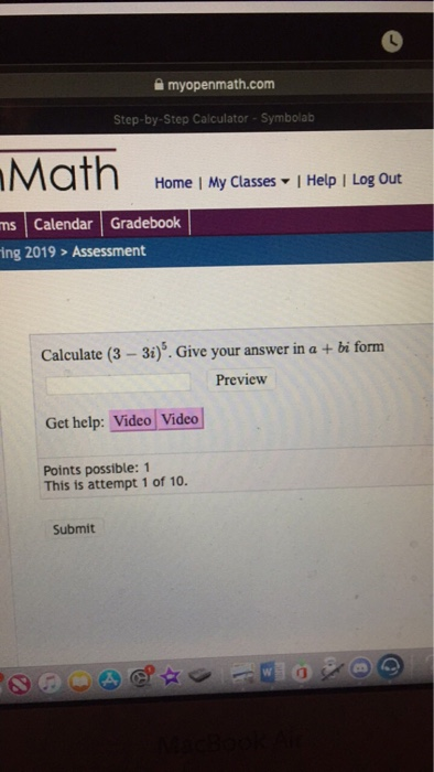 Solved a myopenmath.com Step-by-Step Calculator-Symbolab | Chegg.com