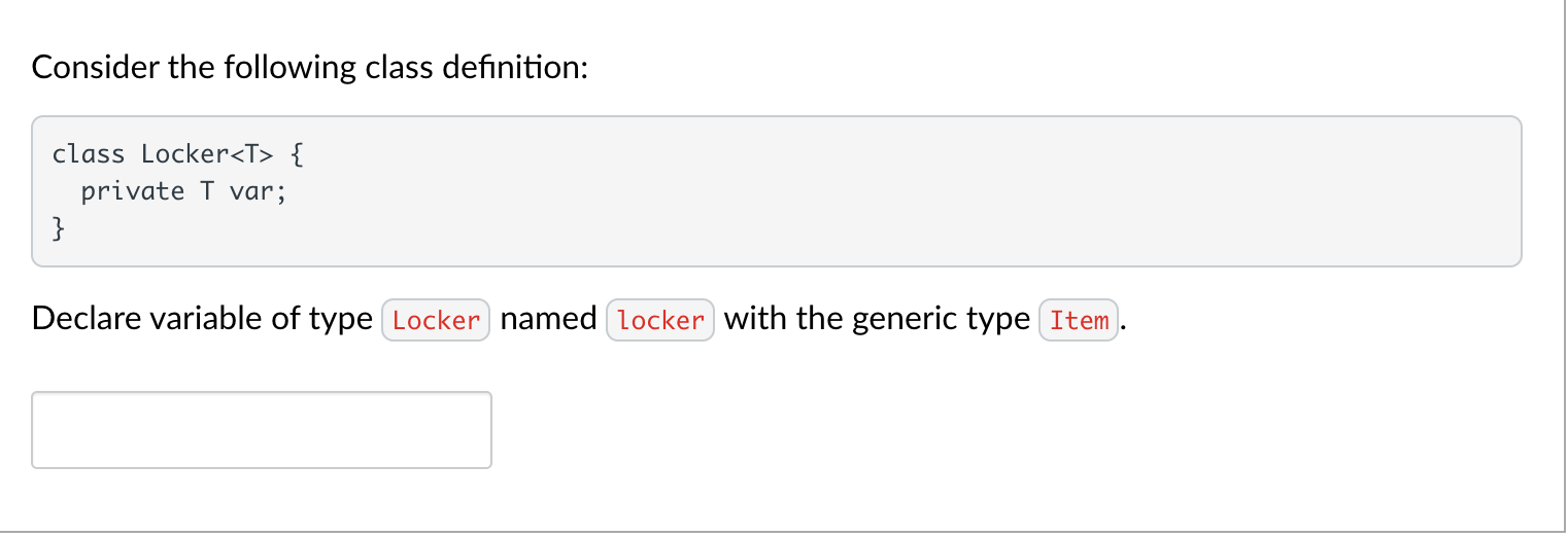 Solved Consider The Following Class Definition Class Locker 