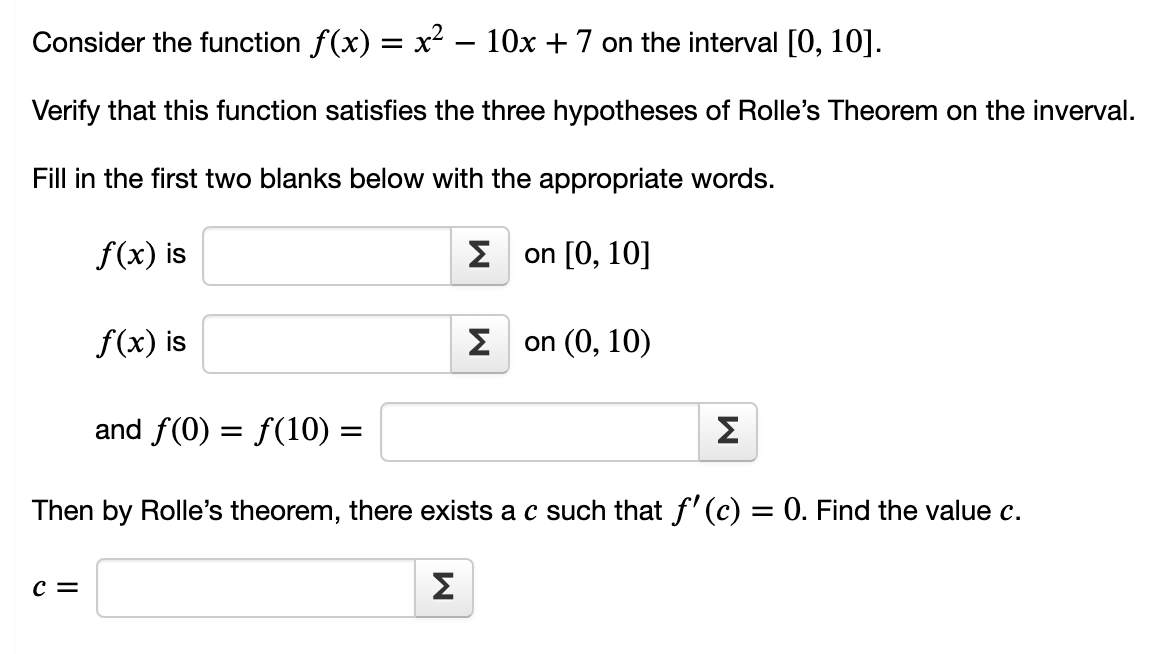 Solved Consider the function f(x) = x2 – 10x + 7 on the | Chegg.com