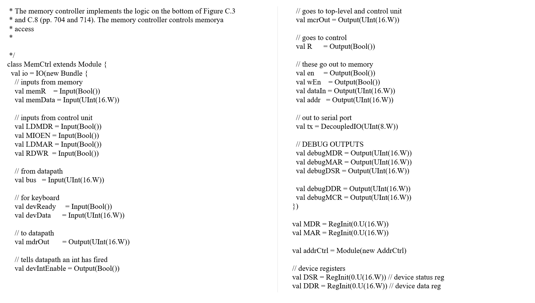chisel coding help • Double-ported, 16-bit register | Chegg.com