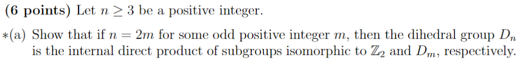 Solved (6 points) Let n > 3 be a positive integer. *(a) Show | Chegg.com
