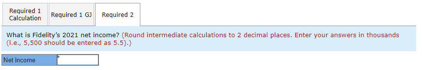 Solved For the year ended December 31, 2021, Fidelity | Chegg.com