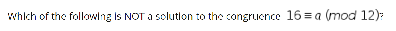 Solved Which of the following is NOT a solution to the | Chegg.com