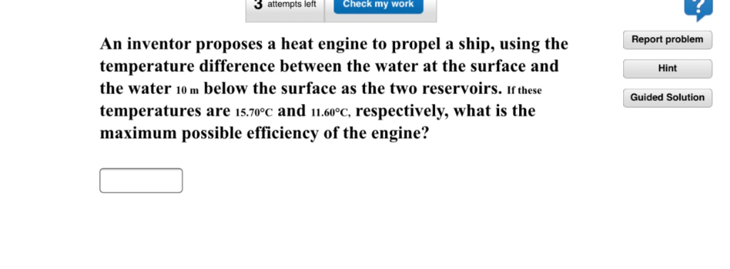 Solved 3 attempts left Check my work Report problem Hint An | Chegg.com
