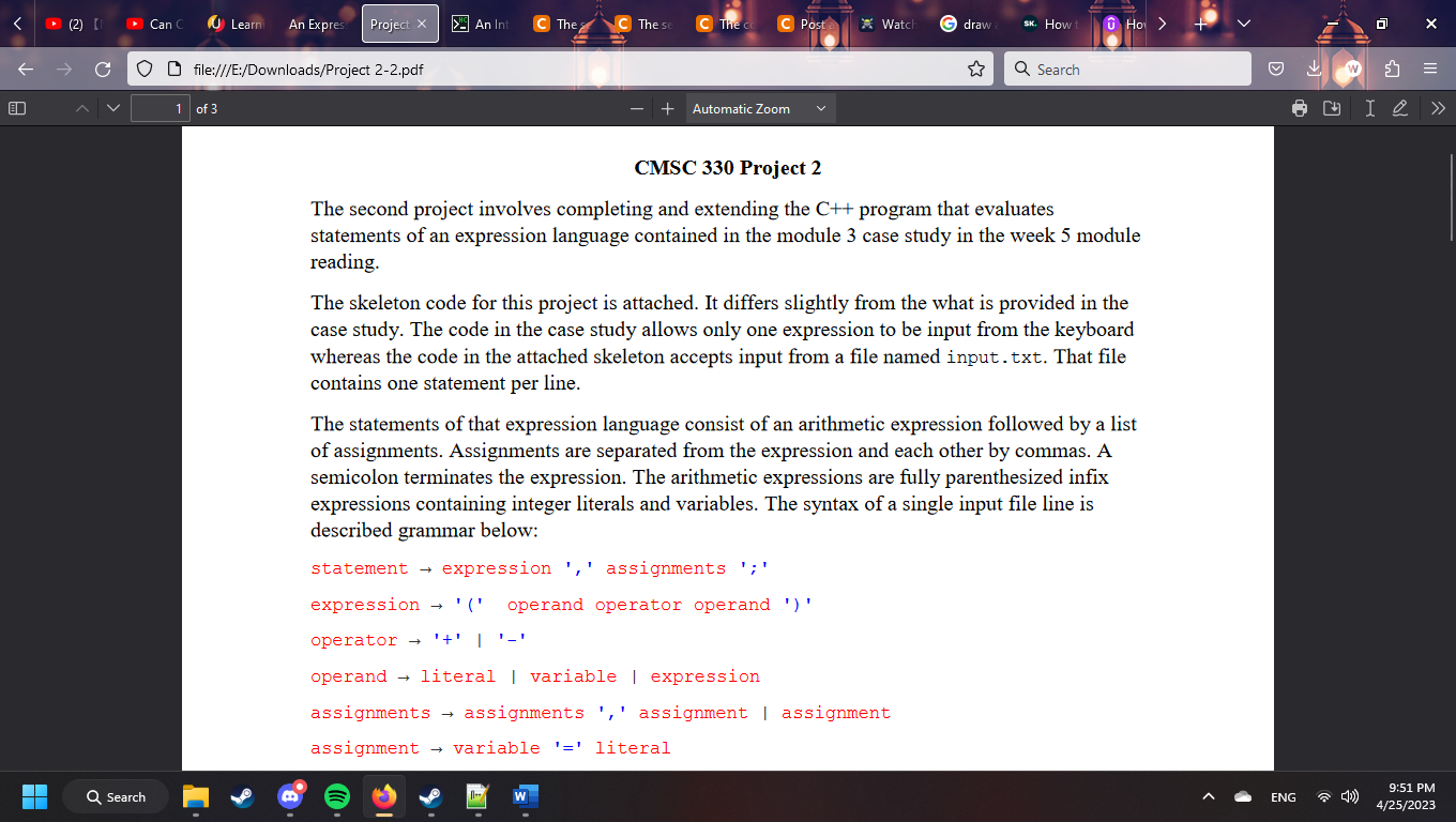 The second project involves completing and extending | Chegg.com