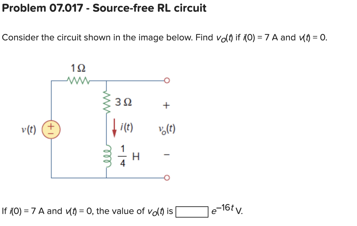 Solved Consider the circuit shown in the image below. Find | Chegg.com