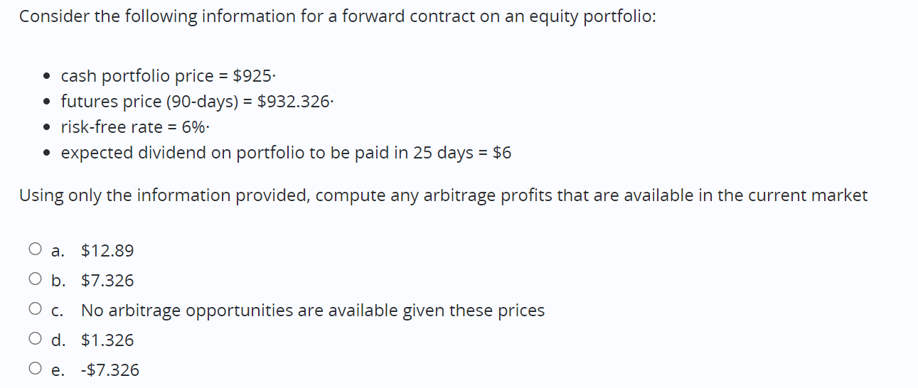 Solved Consider the following information for a forward | Chegg.com