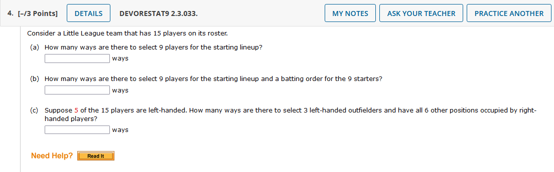 Solved Consider a Little League team that has 15 players on | Chegg.com