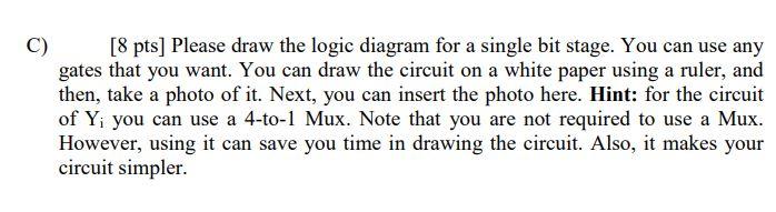 Solved 4. [20 pts) Design a 4-bit arithmetic circuit, with | Chegg.com