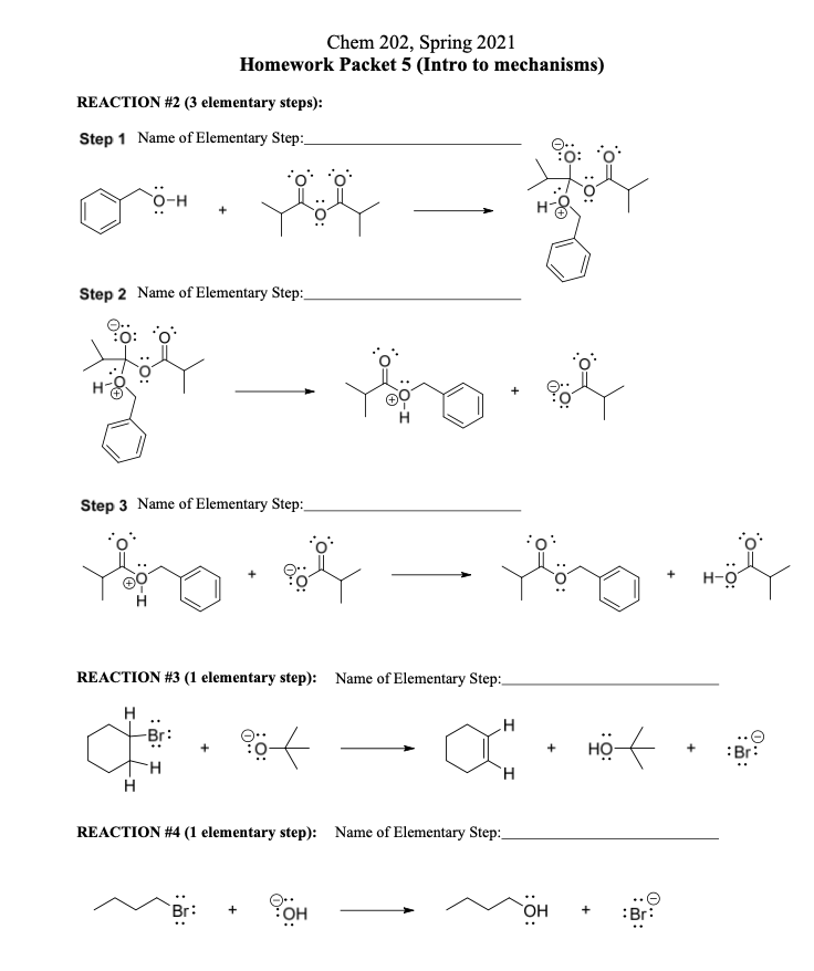 Solved 3. Drawing Reaction Mechanism Arrows. • For the | Chegg.com
