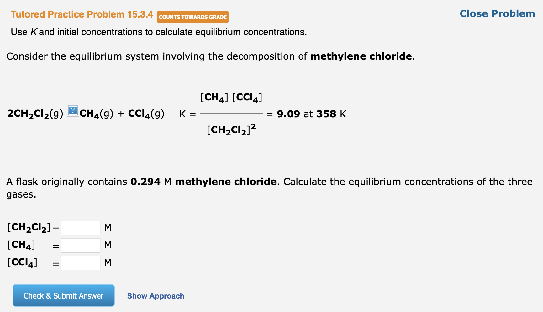 Solved Tutored Practice Problem 15.3.4 Use K and initial | Chegg.com
