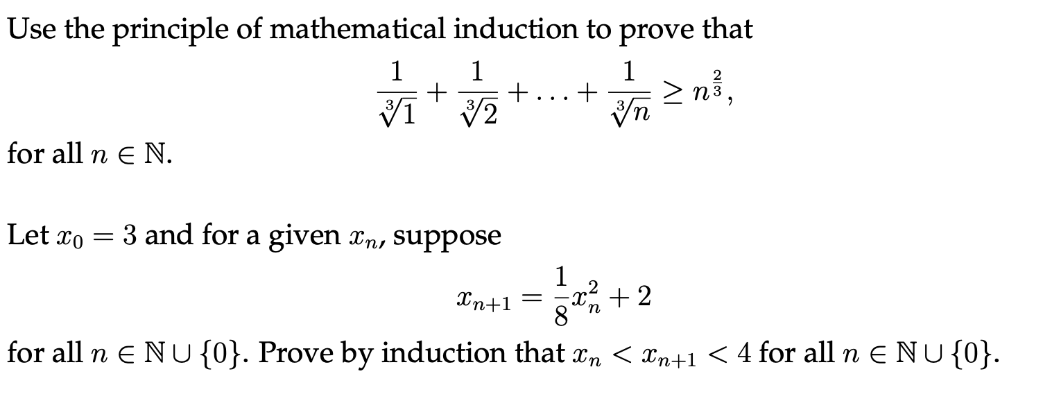 Solved Use the principle of mathematical induction to prove | Chegg.com