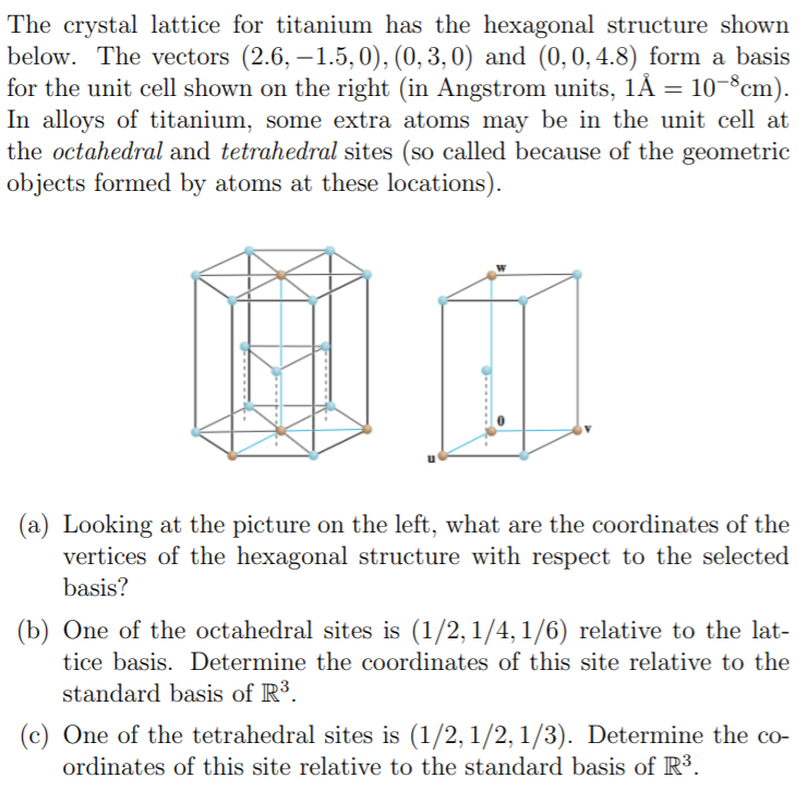 The crystal lattice for titanium has the hexagonal | Chegg.com