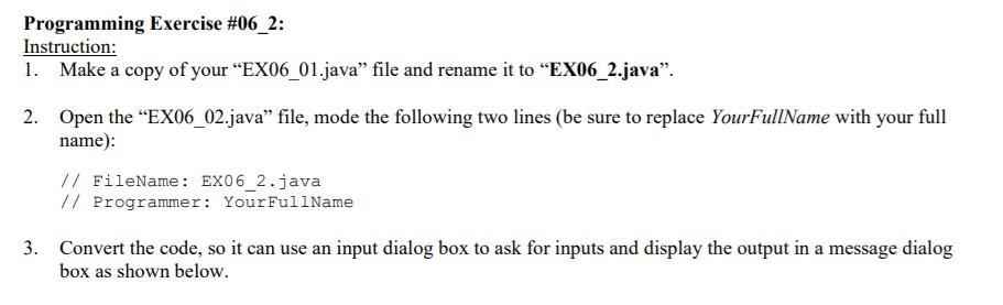 Solved Programming Exercise #06_2: Instruction: 1. Make a | Chegg.com