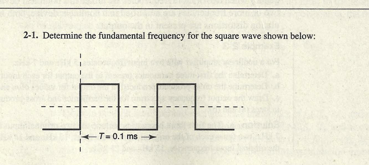 Solved 2-1. Determine the fundamental frequency for the | Chegg.com
