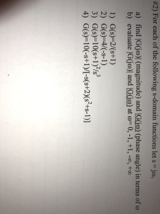 Solved #2) For each of the following s-domain functions let | Chegg.com