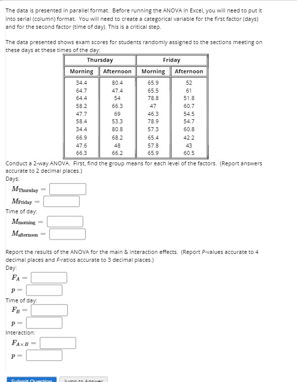 Solved The data is presented in parallel format. Before | Chegg.com