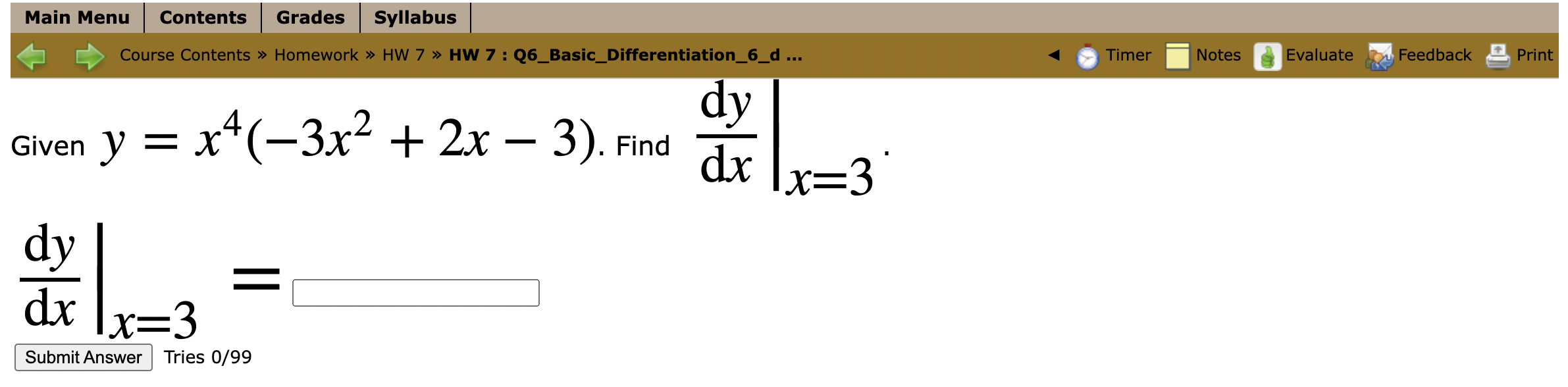 Solved Main Menu Contents Grades Syllabus Course Contents » | Chegg.com