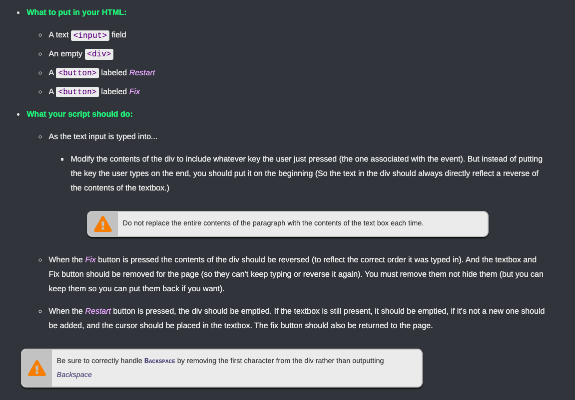 Solved What to put in your HTML: o A text field o An | Chegg.com