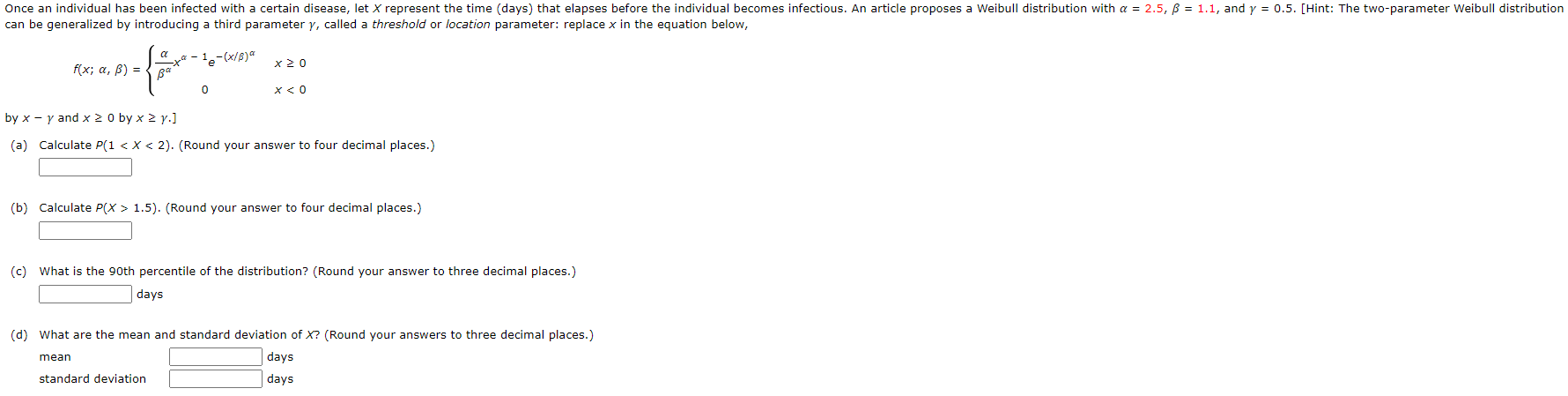 Solved can be generalized by introducing a third parameter | Chegg.com