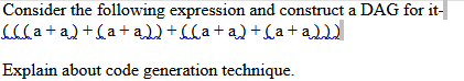 Solved Consider the following expression and construct a DAG | Chegg.com