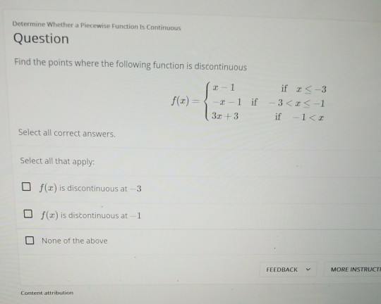 Solved Determine Whether a Piecewise Function Is Continuous | Chegg.com