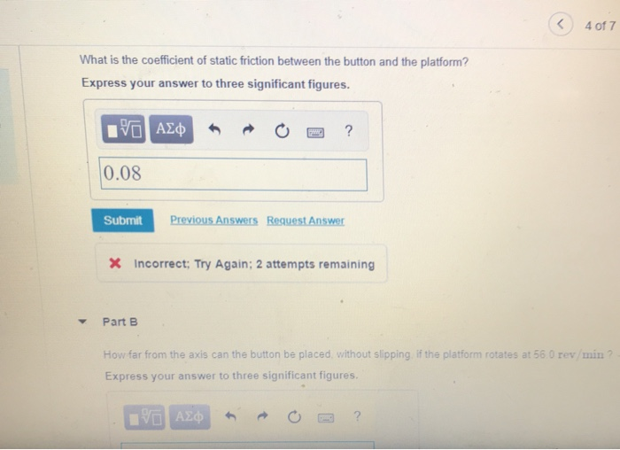 Solved Problem 6.06 Constants A small button placed on a | Chegg.com