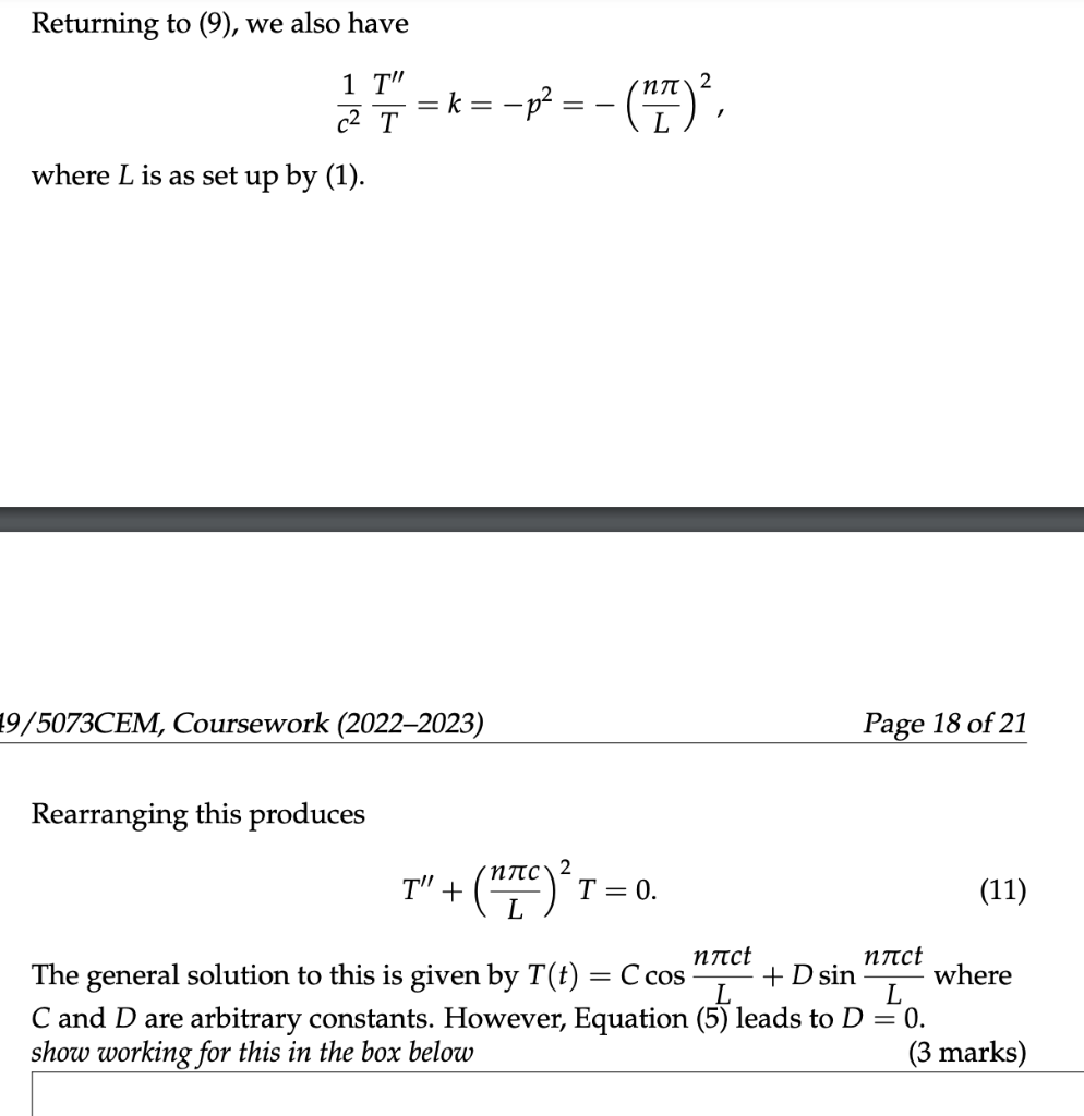 Solved The problem is concerned with a uniform string | Chegg.com