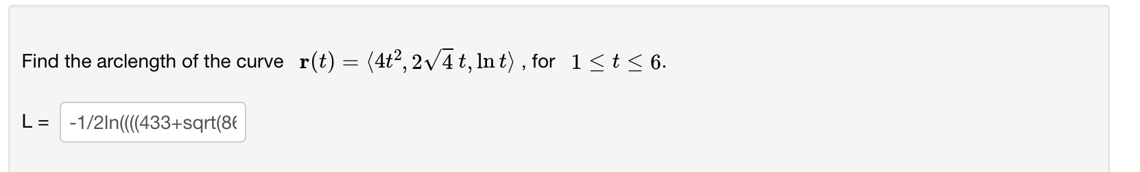 Solved Find the arclength of the curve | Chegg.com