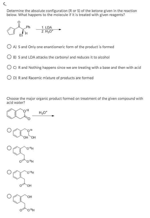 Solved Determine the absolute configuration (Ror S) of the | Chegg.com