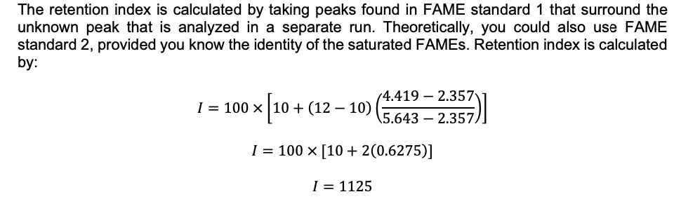 2. Identify the FAMEs in FAME Standard 1 and label | Chegg.com