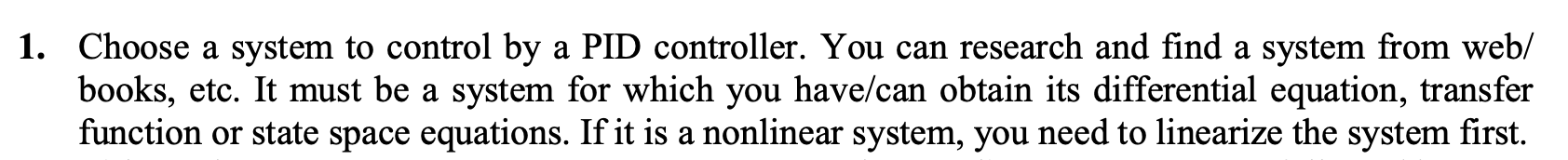 Solved I need help with finding control systems project | Chegg.com