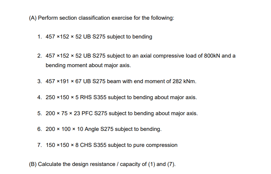 Solved (A) Perform section classification exercise for the | Chegg.com