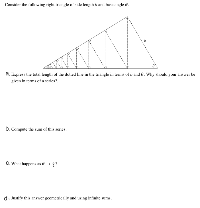 Solved Consider The Following Right Triangle Of Side Length Chegg