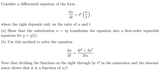 Solved Consider a differential equation of the form du U F | Chegg.com