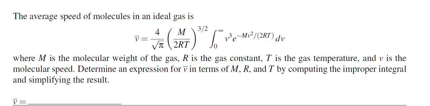 Solved The average speed of molecules in an ideal gas is | Chegg.com