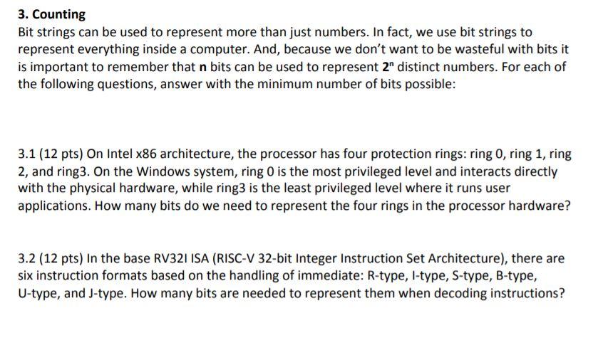 3.1 On Intel x86 architecture, the processor has four | Chegg.com