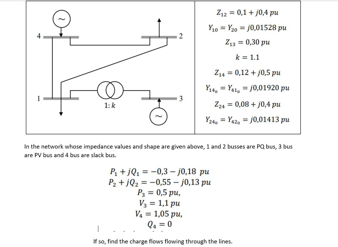 Solved Z12 = 0,1 + j0,4 pu Y10 Y20 j0,01528 pu = 4 Z13 = | Chegg.com