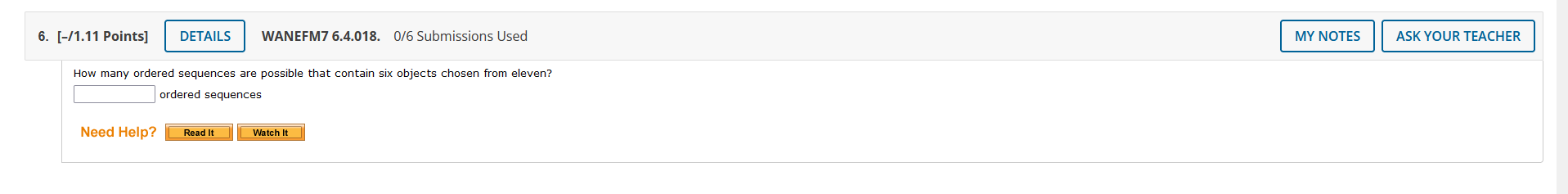 Solved How many ordered sequences are possible that contain | Chegg.com