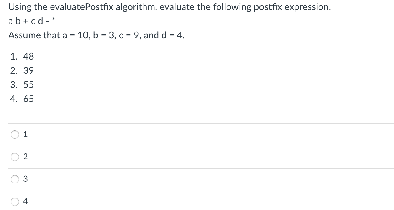 Solved Using The Evaluate Postfix Algorithm Evaluate The 