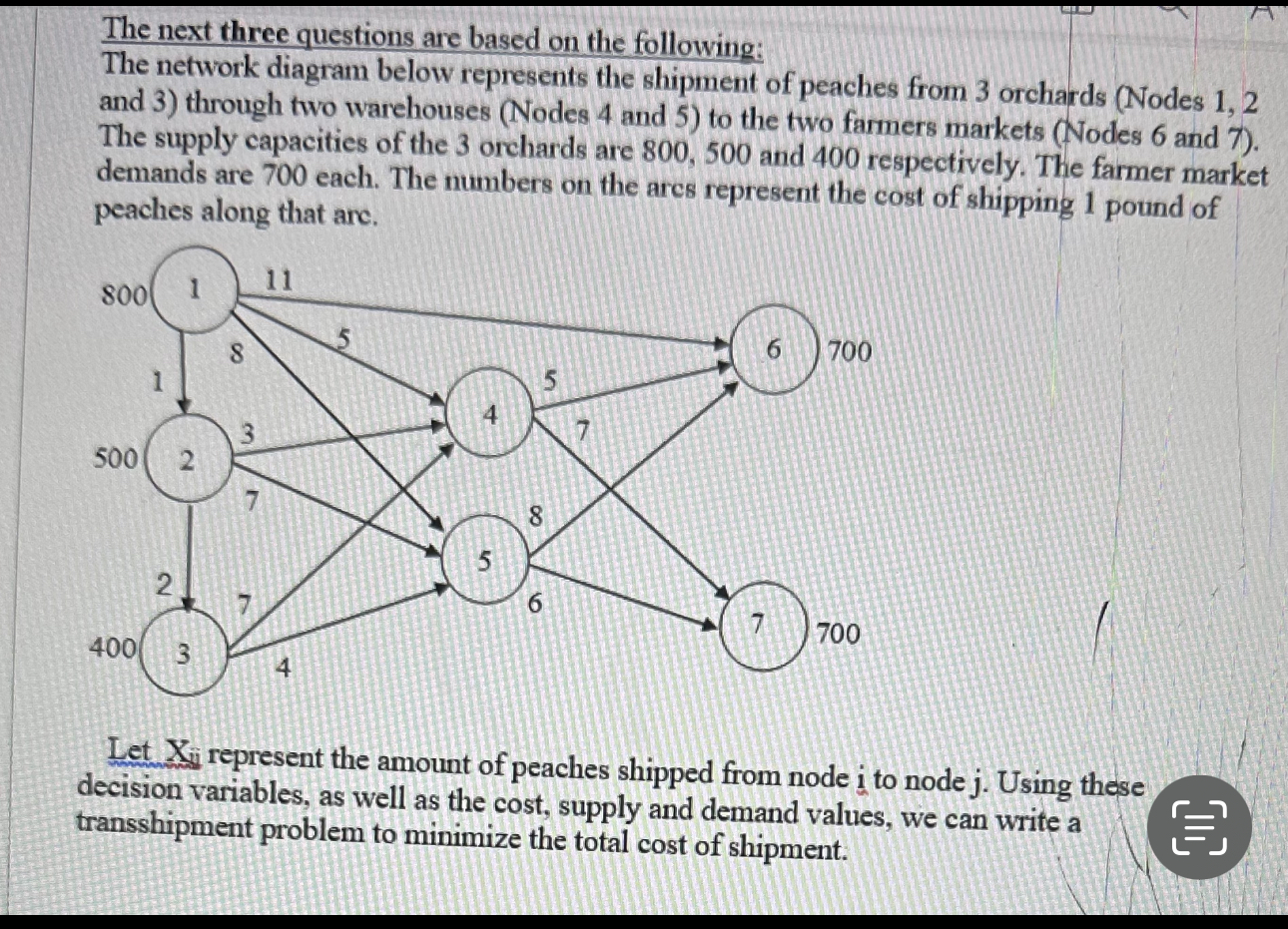 Solved The next three questions are based on the following: | Chegg.com