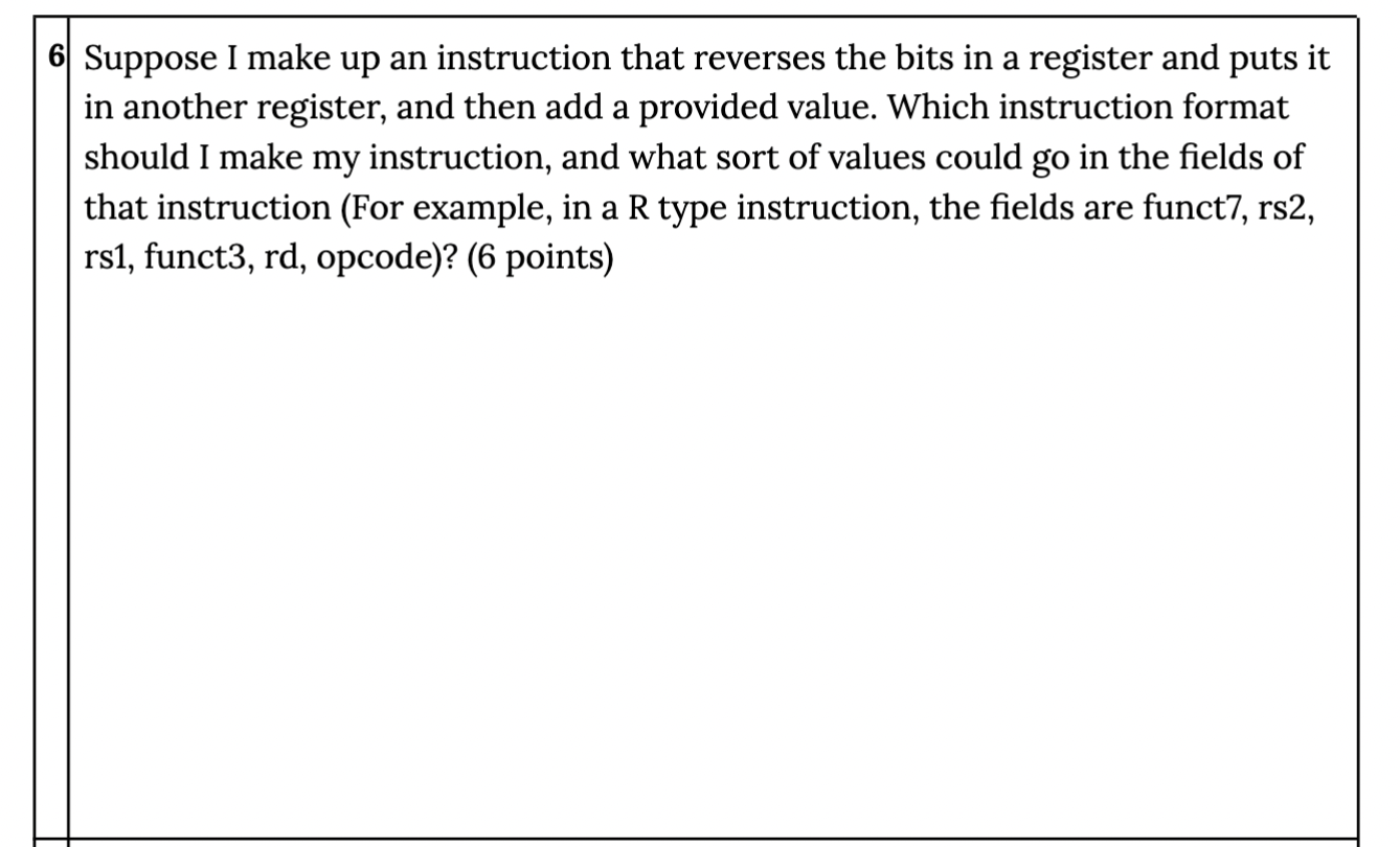 Solved Suppose I make up an instruction that reverses the | Chegg.com