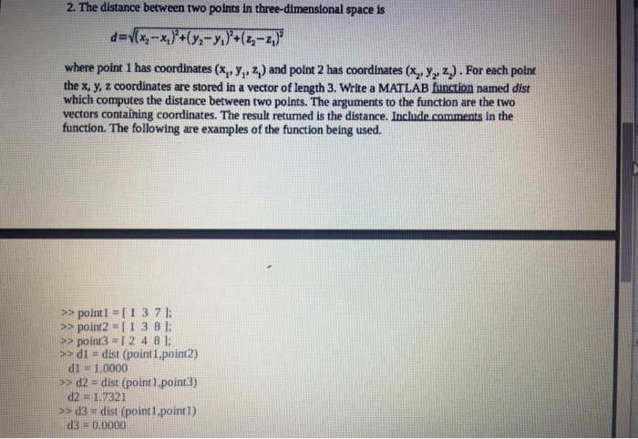 Solved 2·The distance between two points in | Chegg.com