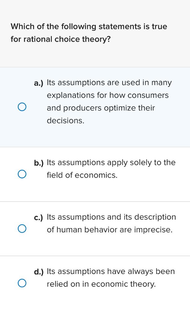Solved Which of the following statements is true for | Chegg.com