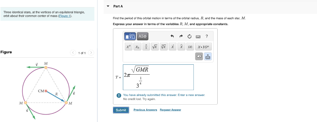 Solved Three identical stars, at the vertices of an | Chegg.com