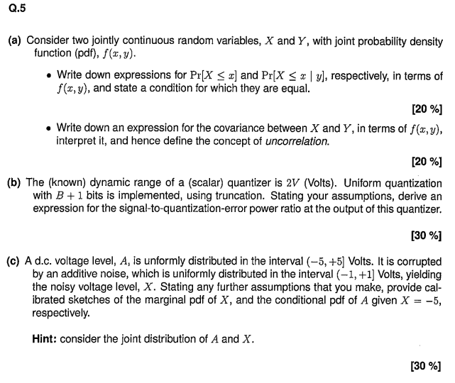 Q.5 (a) Consider two jointly continuous random | Chegg.com