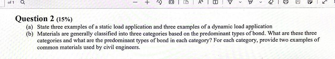 Solved Question 2 (15\%) (a) State three examples of a | Chegg.com