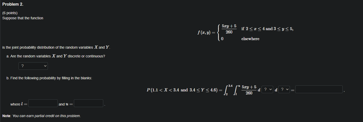 Solved Problem 2. (6 points) Suppose that the function 52y + | Chegg.com