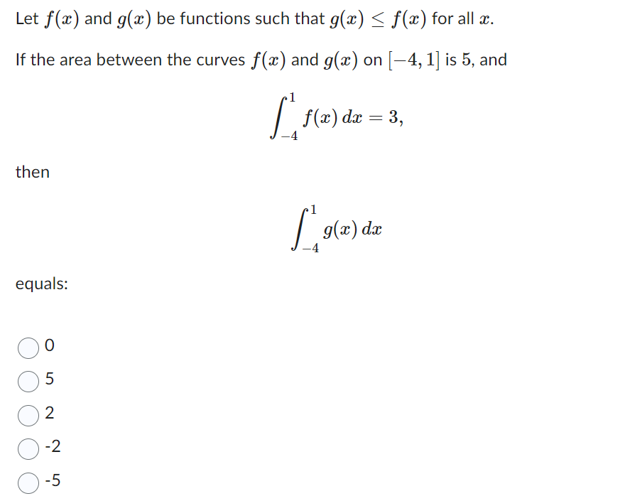 Let f(x) and g(x) be functions such that g(x)