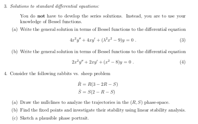 Solved 3. Solutions to standard differential equations: You | Chegg.com
